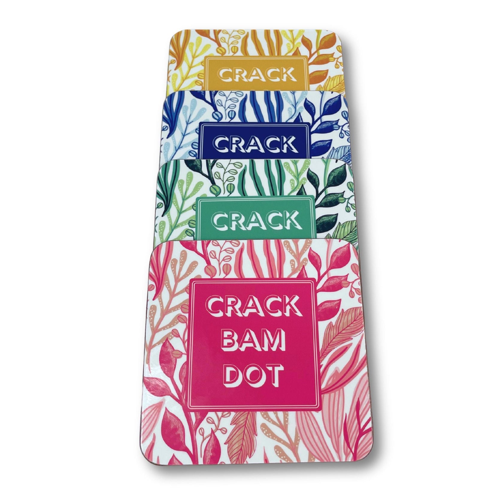 Mahjong Coasters, Set of 4 | Gift or Prize | Green, Pink, Blue, Yellow ...