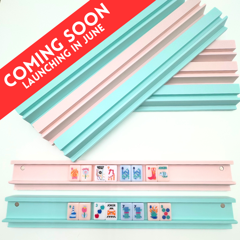 Wooden, Painted Mahjong Racks (20", Set of 4) | Blue and Pink Sets | M ...