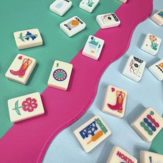 Scalloped Mahjong Mat (4 Color Combinations, Large) | Bright Colors ...